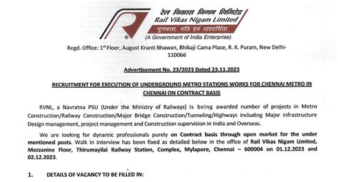 Rvnl Rail Vikas Jobs 2024 61 Vacancy Direct Walk In Interview