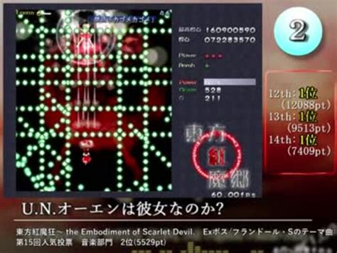 第15回 東方project人気投票 音楽部門 ～各ステージの1位～ ニコニコ動画