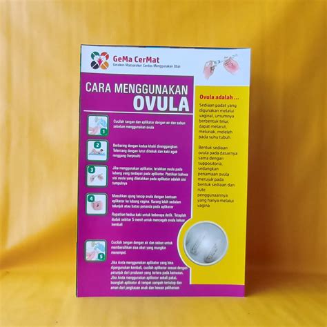 Jual Poster Obat Poster Petunjuk Penggunaan Ovula Poster Cara