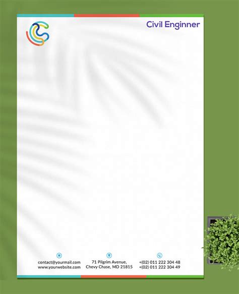 Civil Engineer Letterhead Psd Template Free Room