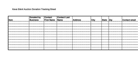 Free Printable Donation Tracker Templates Excel Pdf Word