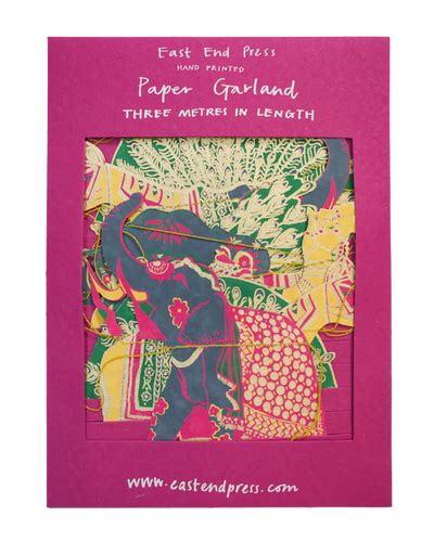 Indian Elephant Peacocks And Camels Garland East End Press Screen Printed Gustafs