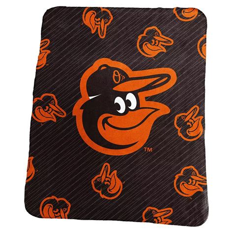 Baltimore Orioles 50 X 60 Repeating Logo Classic Plush Throw Blanket
