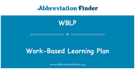 Wblp Stands For Work Based Learning Plan Abbreviation Finder