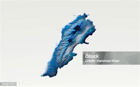 3d 딥 블루 물 레바논 지도 음영 기복 텍스처 맵 흰색 배경 3d 일러스트 0명에 대한 스톡 사진 및 기타 이미지 0명