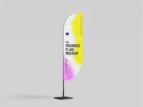 Rounded Flag Psd Template Mockups Design