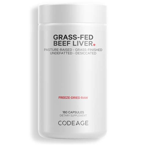 Grass Fed Beef Liver Vitamins Supplement Bovine Capsule Codeage
