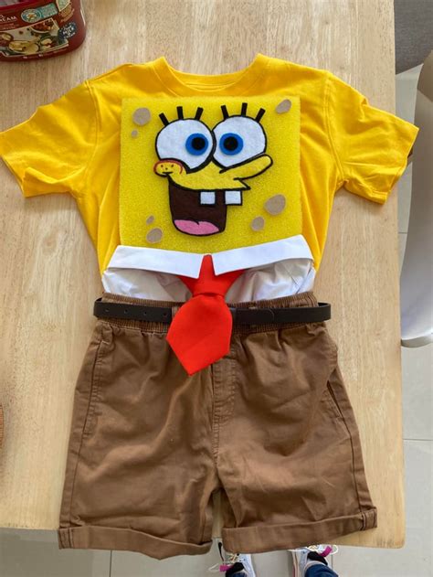 I Made A Spongebob Costume Using Secondhand Clothes An Aquarium Filter And Felt Sewing