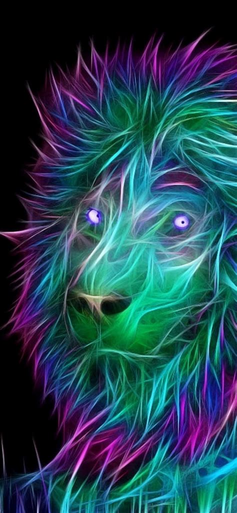 Abstract 3d Art Lion Colorful Hair Iphone Wallpapers Free Download