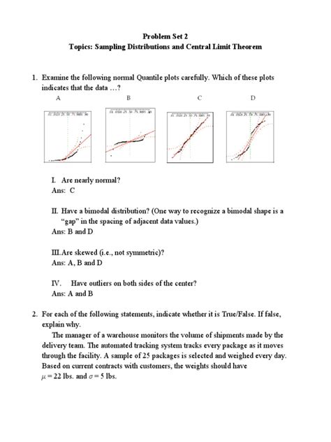 Sampling Distributions and the Central Limit Theorem: An Analysis of Normal Quantile Plots ...