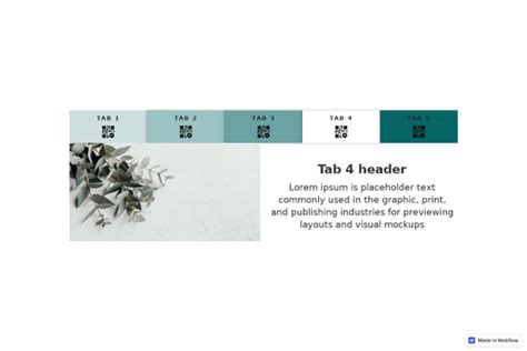 Tab Experiment Webflow