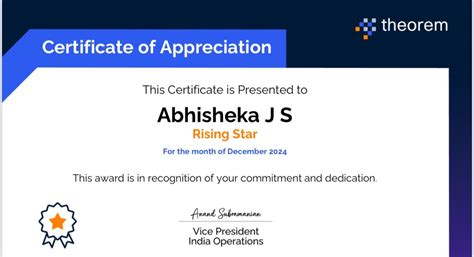 I Am Deeply Honored To Receive The Rising Star Certification Of