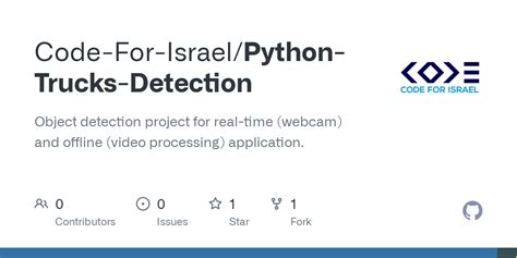 Github Code For Israel Python Trucks Detection Object Detection Project For Real Time Webcam
