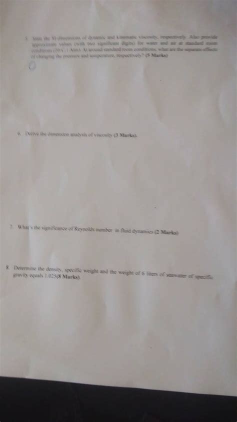 State The Si Dimensions Of Dynamic And Kinematic Viscosity Respectively