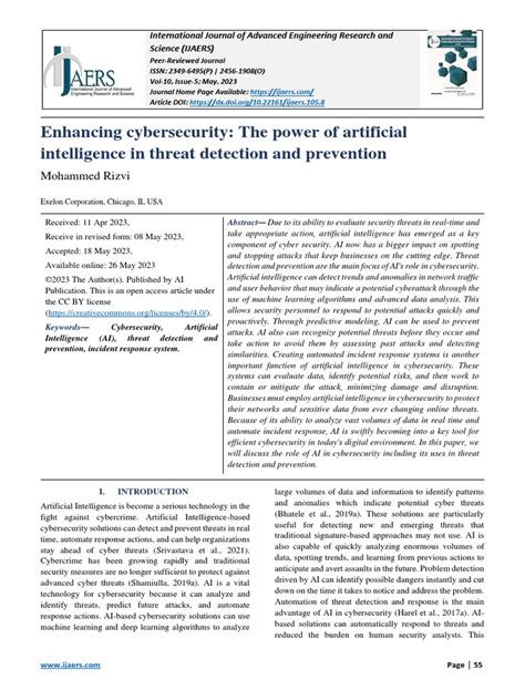 Enhancing Cybersecurity The Power Of Artificial Intelligence In Threat