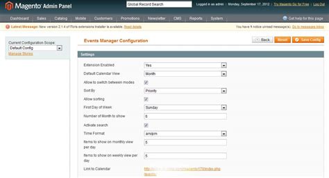 Magento Events Manager User Guide