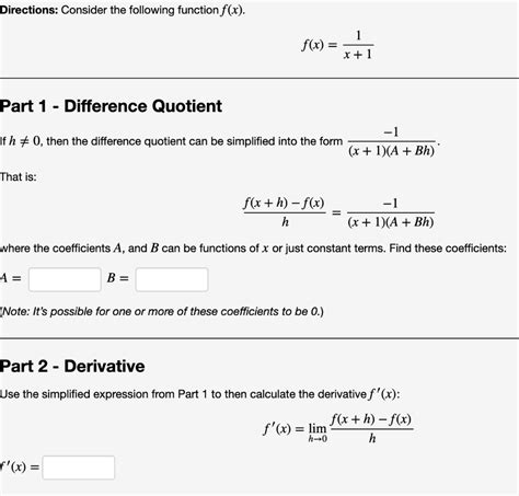 Solved Directions Consider The Following Function F X 1