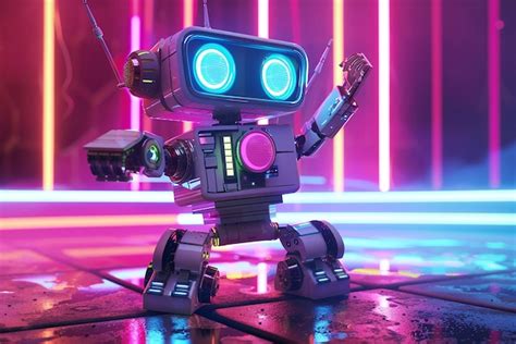 Premium Photo Robotic Rendition Animated  Of A Robot Bustling