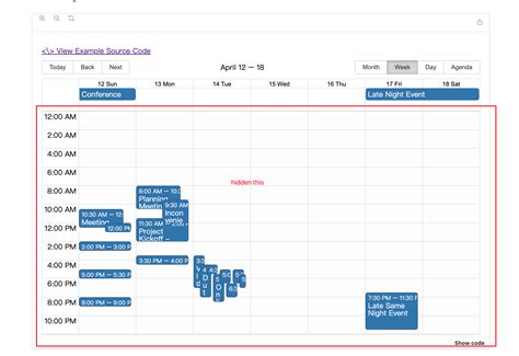 How To Hidden Week Views Day Time Show · Issue 2256 · Jquensereact