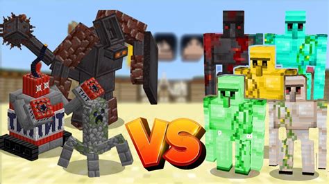 Minecraft GOLEMANIA VS EXTRA GOLEMS BATALHA DE MOBS YouTube