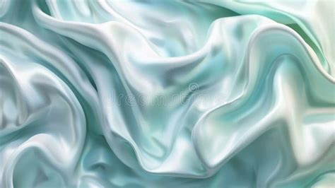 Elegant Light Blue Satin Fabric Texture Background With Soft Waves Stock Illustration