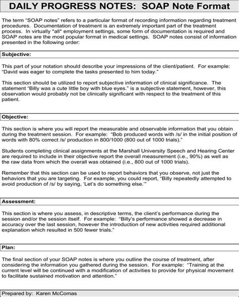 Psychiatric Progress Note Template Parahyena