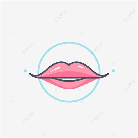 Templat Logo Bibir Dalam Warna Merah Muda Pada Simbol Latar Belakang