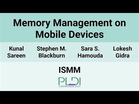 Free Video Memory Management On Mobile Devices From Acm Sigplan Class Central