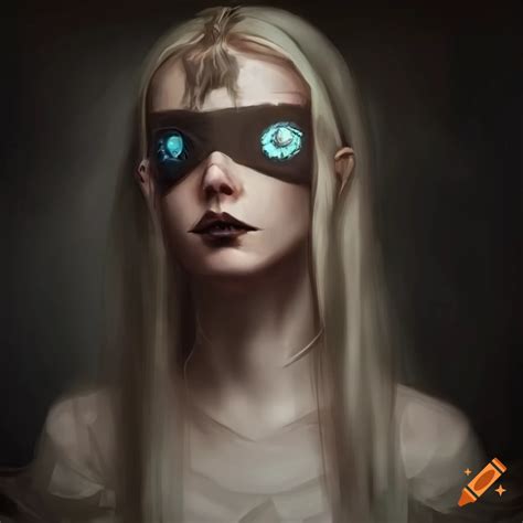 Blonde Anime Girl With Blind Fold