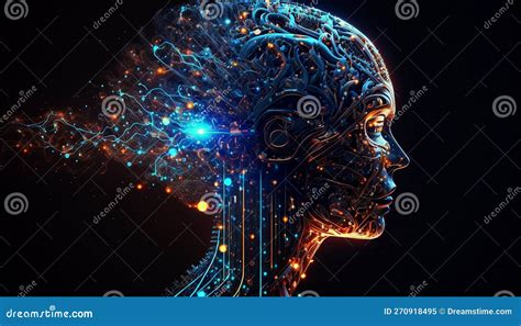 An Illustration Depicting An Artificial Intelligence With A Digital Brain Depicted As A