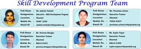 Skill Development Program Team 1 Vidya Poshak