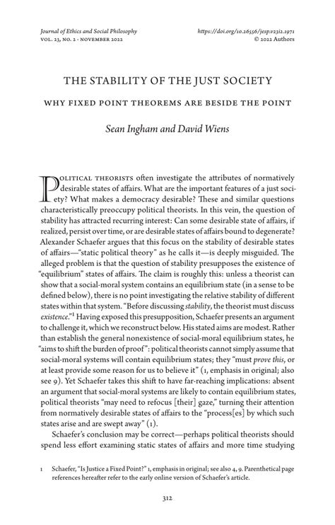 PDF Stability Of The Just Society Why Fixed Point Theorems Are Beside The Point