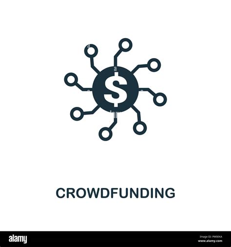 Crowdfunding Icon Monochrome Style Design From Fintech Collection Ux And Ui Pixel Perfect