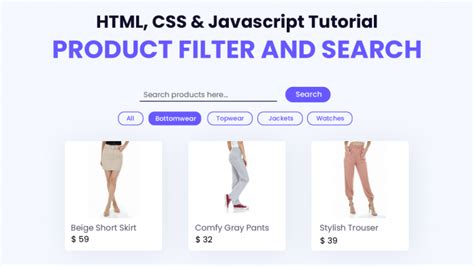 Product Filter And Search Using Javascript Coding Artist
