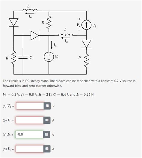 Solved The Circuit Is In DC Steady State The Diodes Can Be Chegg