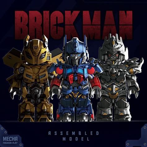 Brick Man Transformers Assemble Kit Models Optimus Prime Bumblebee Action Figure Cute Mini