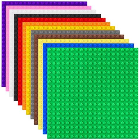 Large Classic Stackable Baseplates Building Bricks For Towers Rainbow
