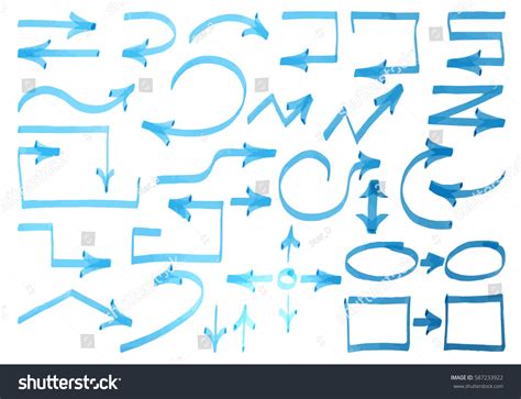 Handdrawn Marker Arrows Vector Set Isolated Stock Vector (Royalty Free ...