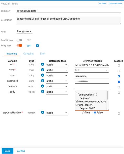 Itential Getadaptershealth Api Call · Awetomate