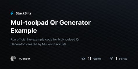 Mui Toolpad Qr Generator Example Stackblitz