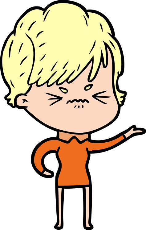 Cartoon Frustrated Woman 12544386 Vector Art At Vecteezy