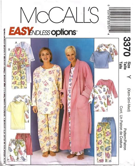 Mccalls 3370 Sewing Pattern Misses Easy Endless Options Robe With Tie