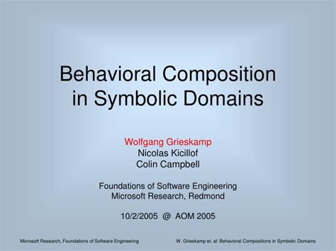 Ppt Behavioral Composition In Symbolic Domains Powerpoint Presentation Id3956321