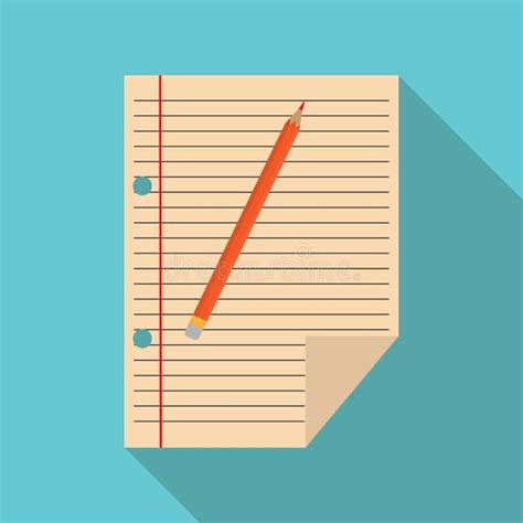 A Sheet Of Paper In A Ruler With A Pencil A Flat Image A Long Stock