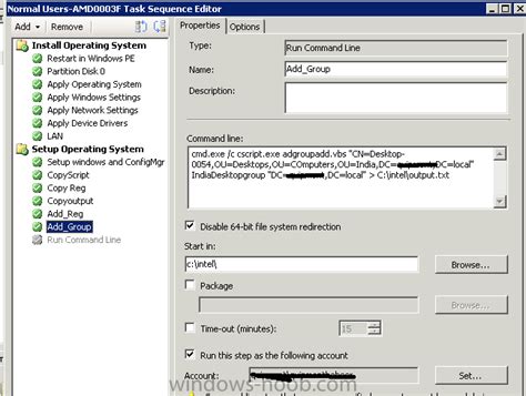 Join Computer To Ad Security Group Using Vbs During Os Task Sequence