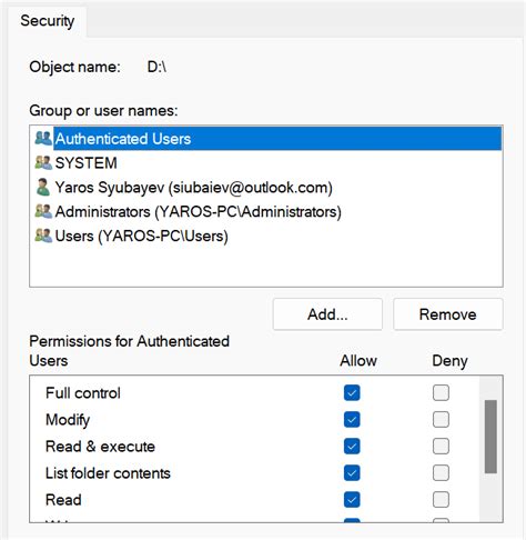 permissions programs can t modify files on windows but can create