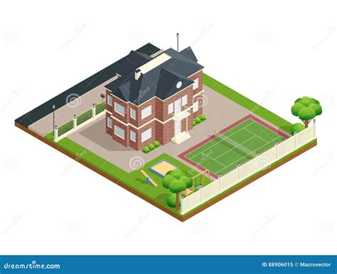 Suburb House Background Vector Illustration 14579488