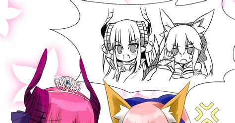 Type Moon リク絵、エリちゃんの尻尾を責めるキャス狐 イデルのイラスト Pixiv