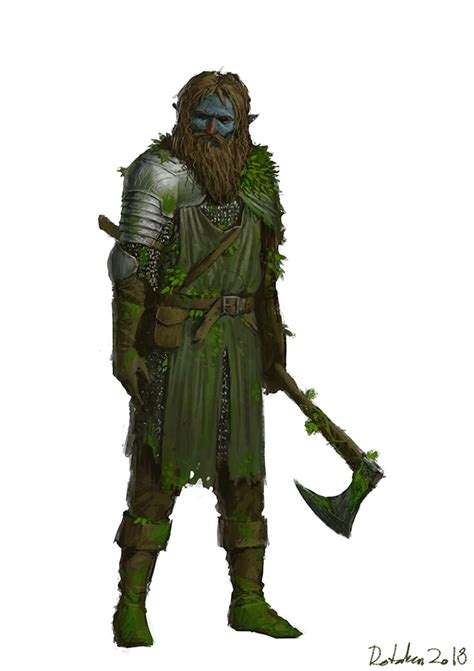 Male Firbolg Barbarian Druid Fantasy Art Men Concept Art