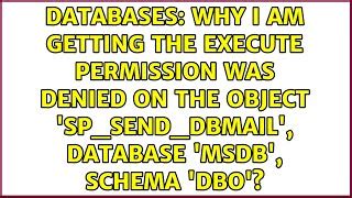 Execute Permission Denied On The Object Understanding The Implications
